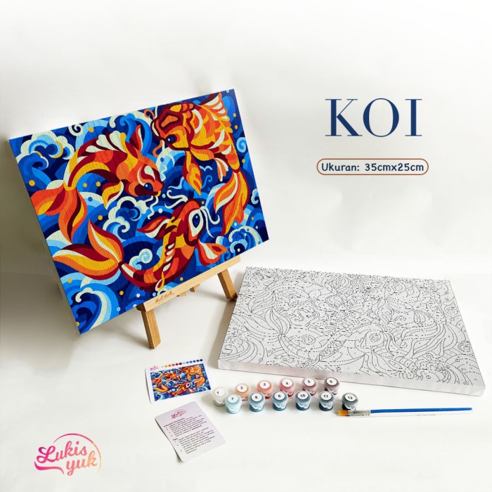 Jual Paint by Numbers 25x35 cm - Painting kit - by Lukis Yuk - Koi ...