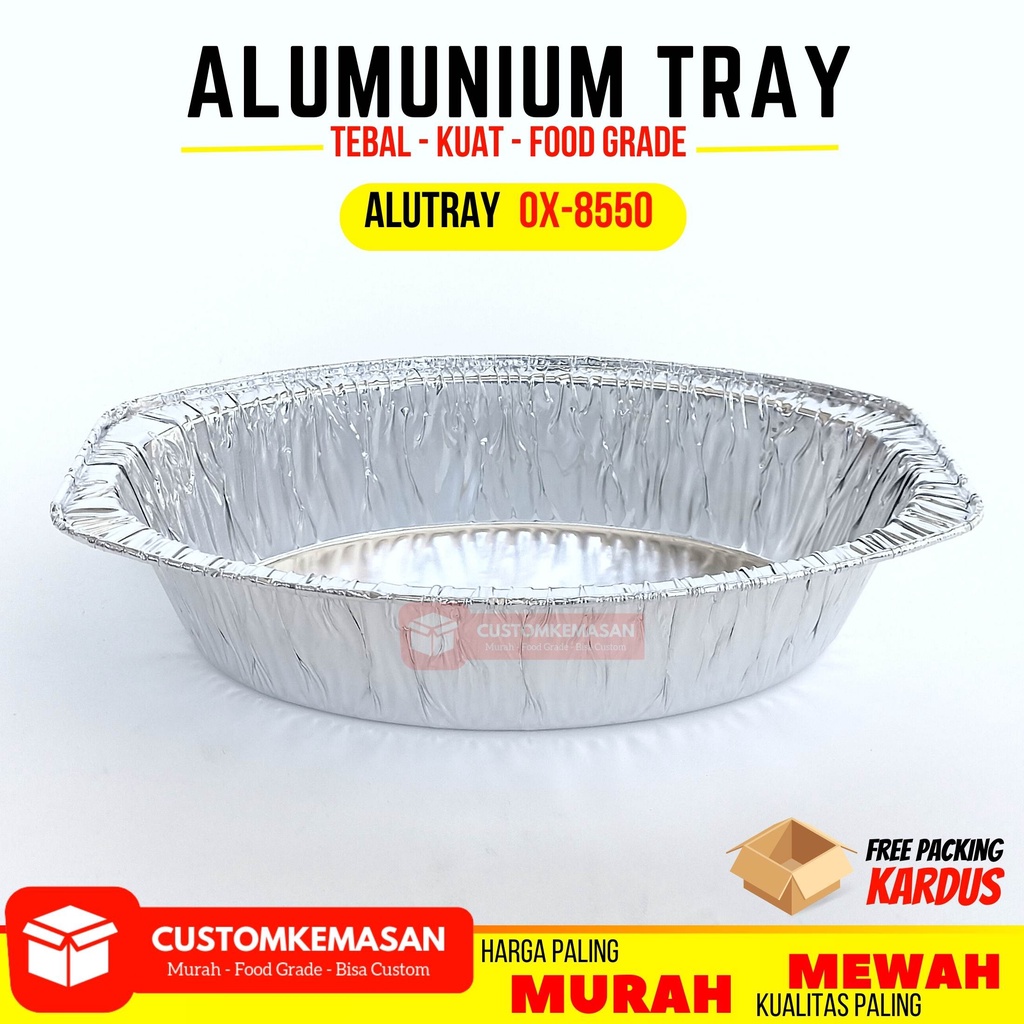 Jual Alumunium Tray OX-8550 / Alu Tray OX-8550 / Tray Alumunium Foil 540 ml / Alumunium Tray ...