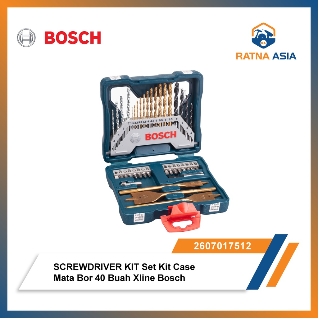 Jual Bosch Screwdriver Kit Set Kit Case Mata Bor 40 Buah X-Line ...