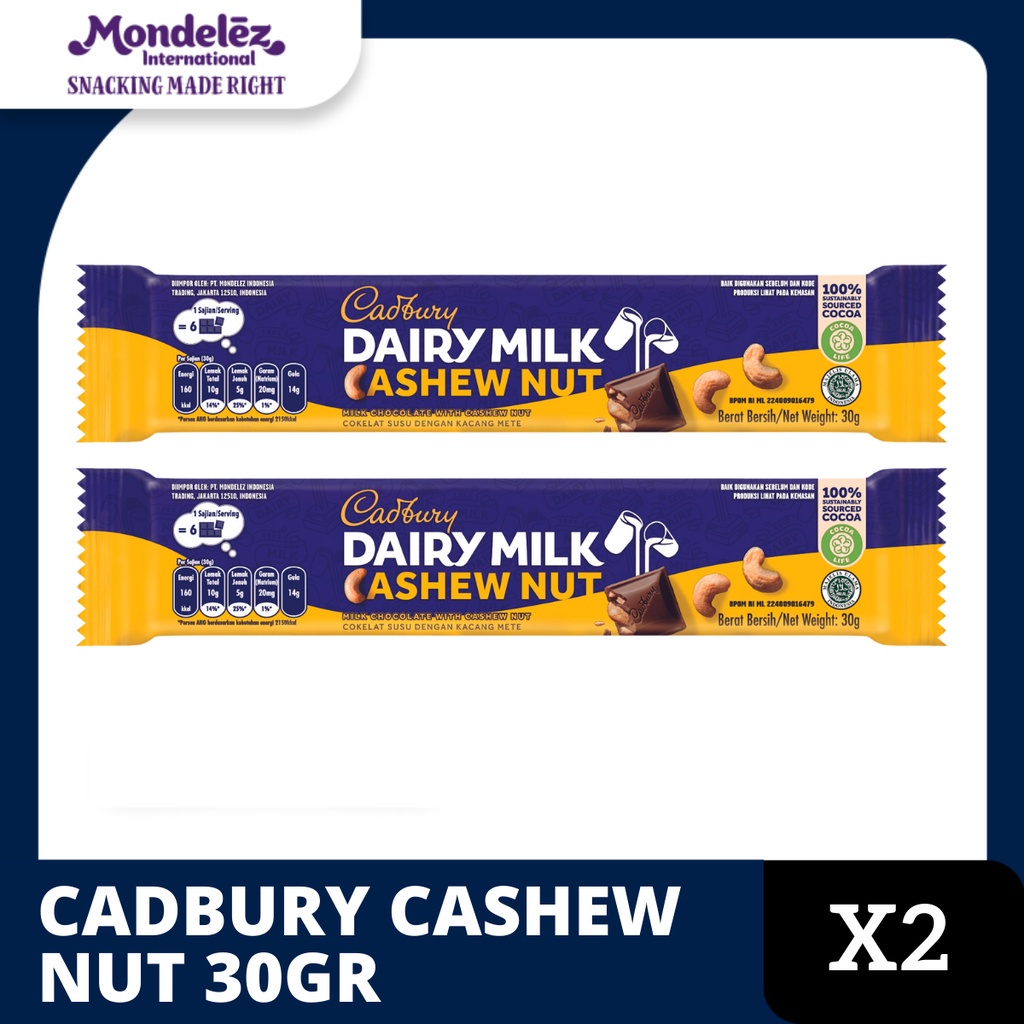 Jual Cadbury Cashew Nut 30Gr - twinpack | Shopee Indonesia