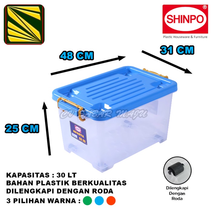 Jual Harga Promo Box Container/Kotak Penyimpanan Shinpo 30 Lt ,45 Lt ...
