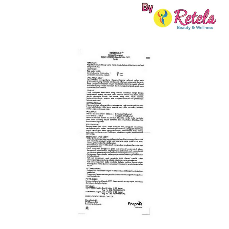 Jual Dextamine Tablet 1 Blister 10 Tablet | Shopee Indonesia