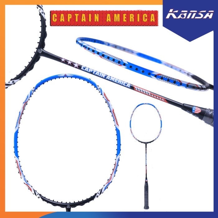 Jual KANSA Captain America Raket Badminton Original - Raket Only ...