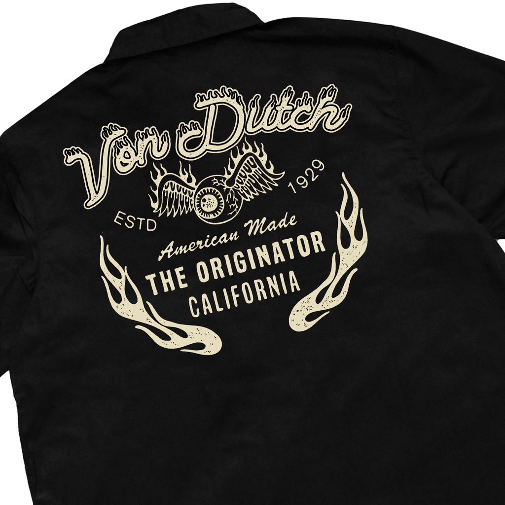 Jual Von Dutch Workshirt 0867 Black | Shopee Indonesia