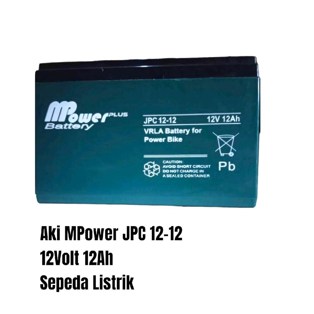 Jual Aki Accu SeLis Sepeda Listtik MPower Plus JPC 12-12 E-Bike Battery 12Volt 12Ah | Shopee ...