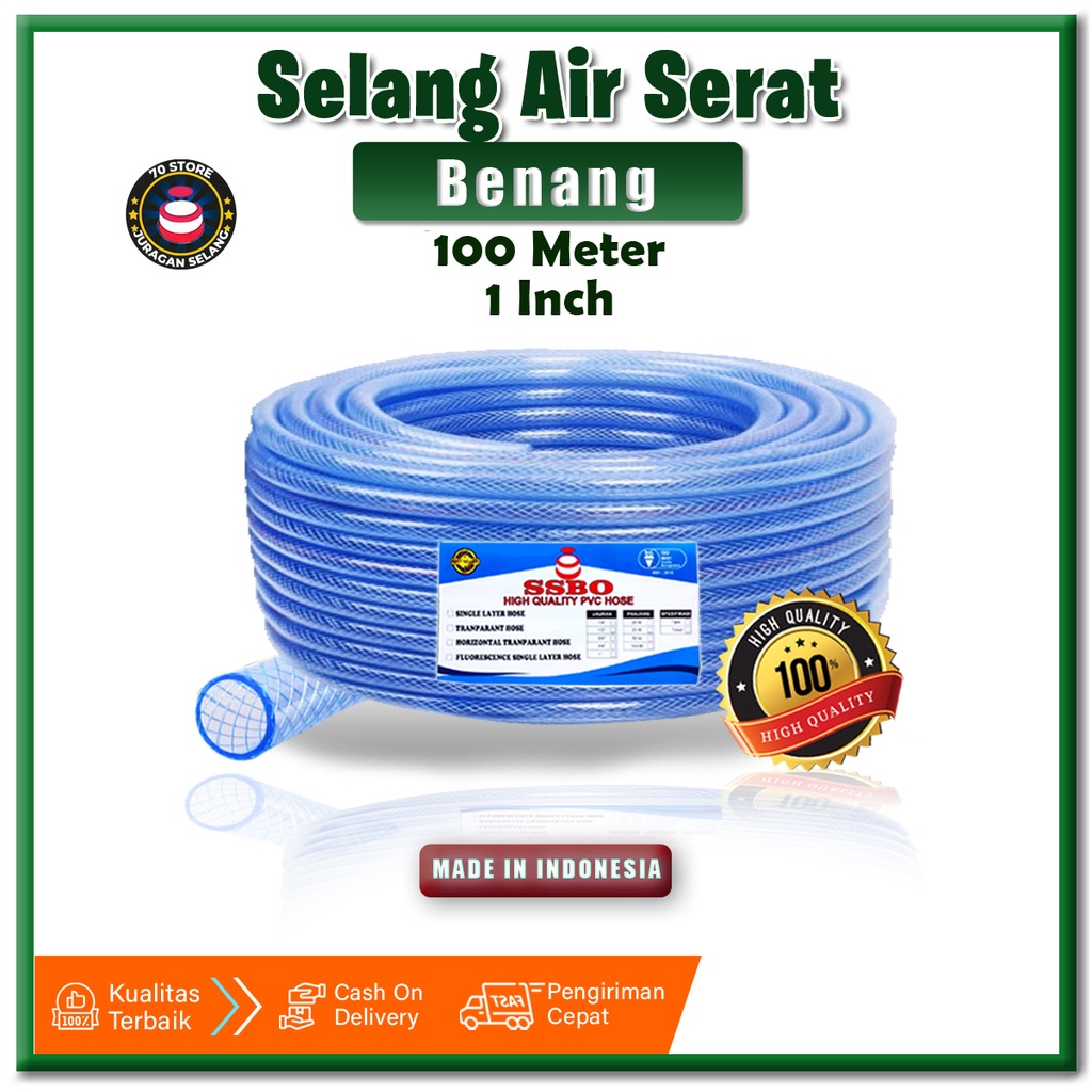 Jual SELANG AIR 1 INCH 100 METER SERAT BENANG TEBAL TRANSPARANT ALAT TAMAN KEBUN MURAH COD ...