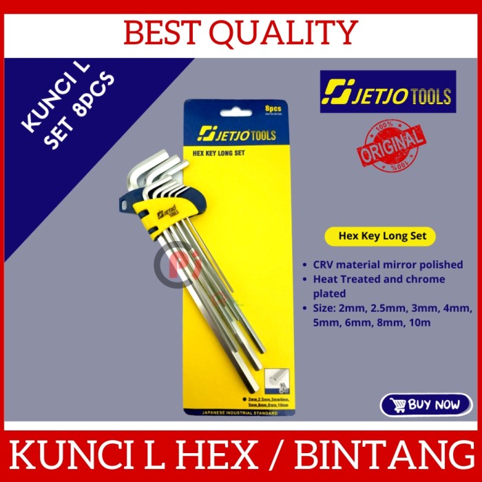 Jual JETJO TOOLS Kunci L Set Hex Key / Bintang Torx Banyak Pilihan ...