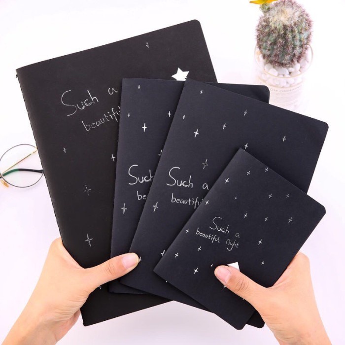 Jual Buku Hitam Kertas Black Book Buku Tulis Black Paper Aesthetic ...