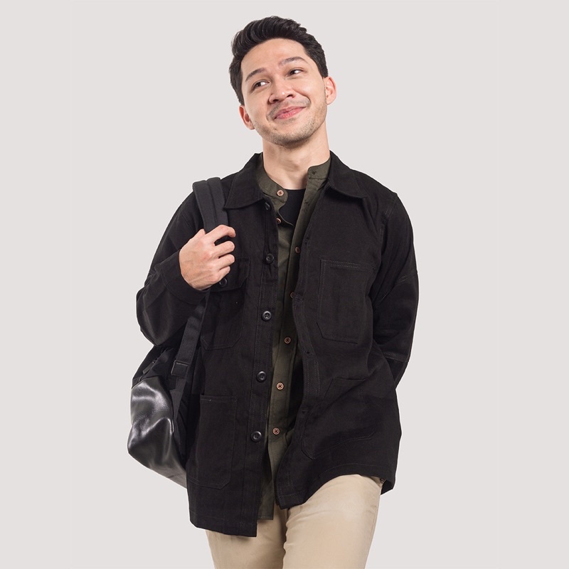 Jual Jaket Polos Pria WOODCUTTER Fatigue Trucker - Black Hitam Parka ...