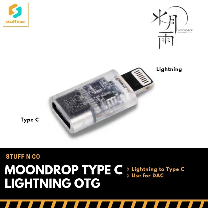 Jual Moondrop Type C to Lightning Adapter Connector OTG for iPhone iOS ...