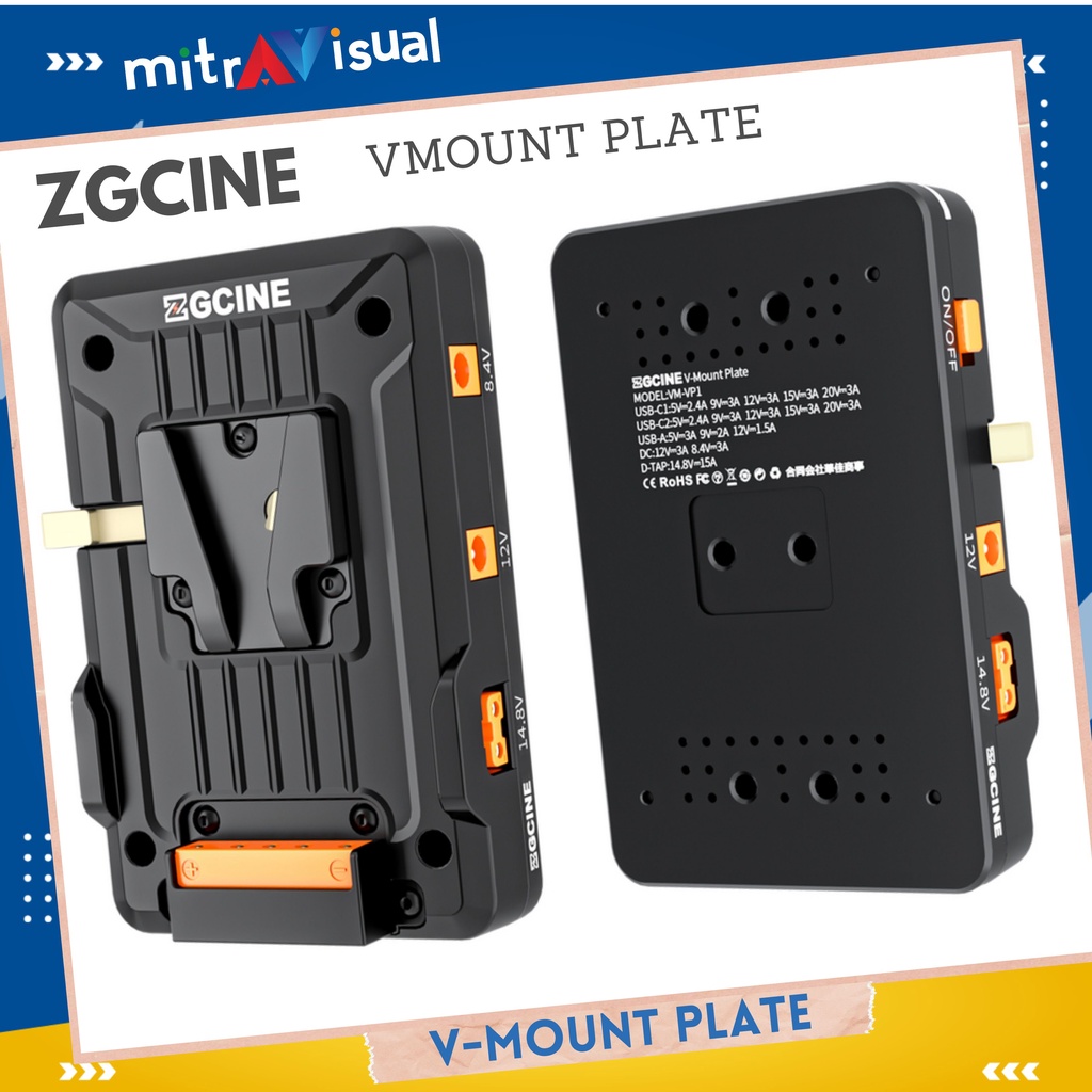 Jual ZGCINE V-MOUNT Plate PD 14.8V V battery V-Lock Plate Adapter ...