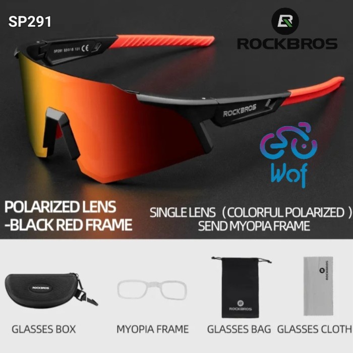Jual ROCKBROS SP291 Black Red Kacamata Sepeda Polarized Lensa Bike Cycling Sunglasses Bicycle ...
