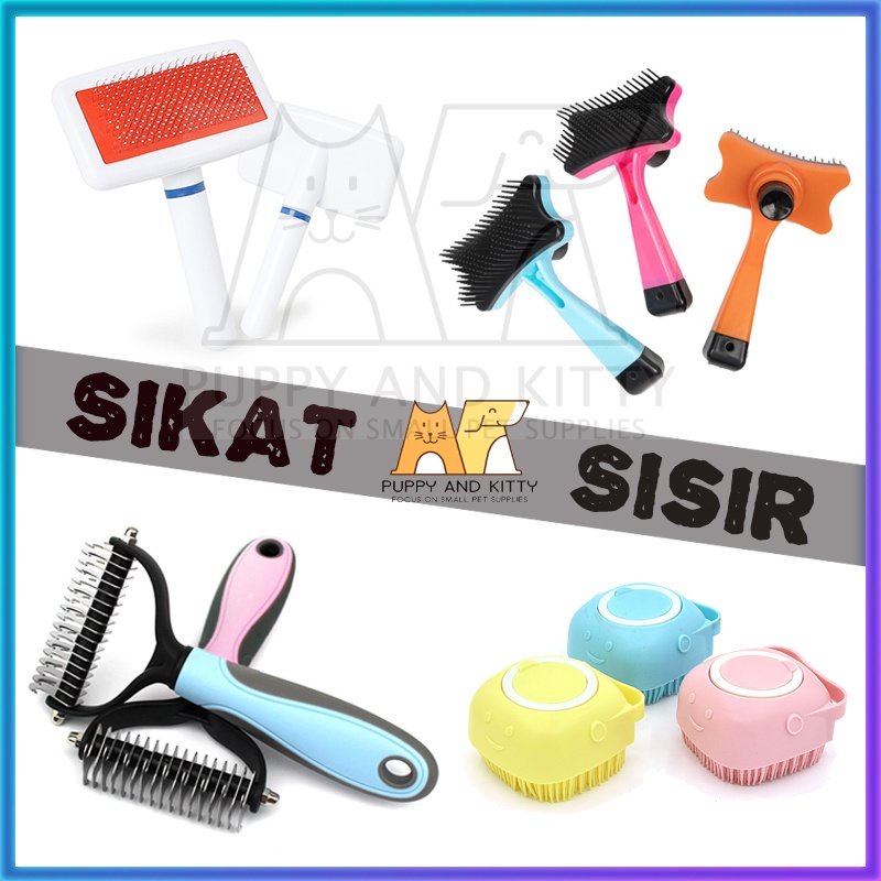 Jual Sisir Grooming Brush Kucing / Sisir Sikat Slicker Bulu Rambut ...