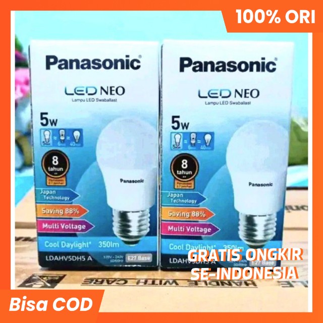 Jual LAMPU PANASONIC LED 3W DAN 5W COOL DAYLIGHT HEMAT ENERGI PUTIH ...