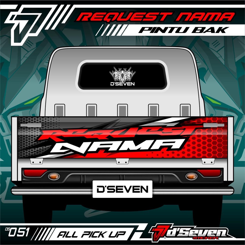 Jual Stiker Pintu Bak Belakang Khusus REQUEST BEBAS NAMA, Desain, dll ...