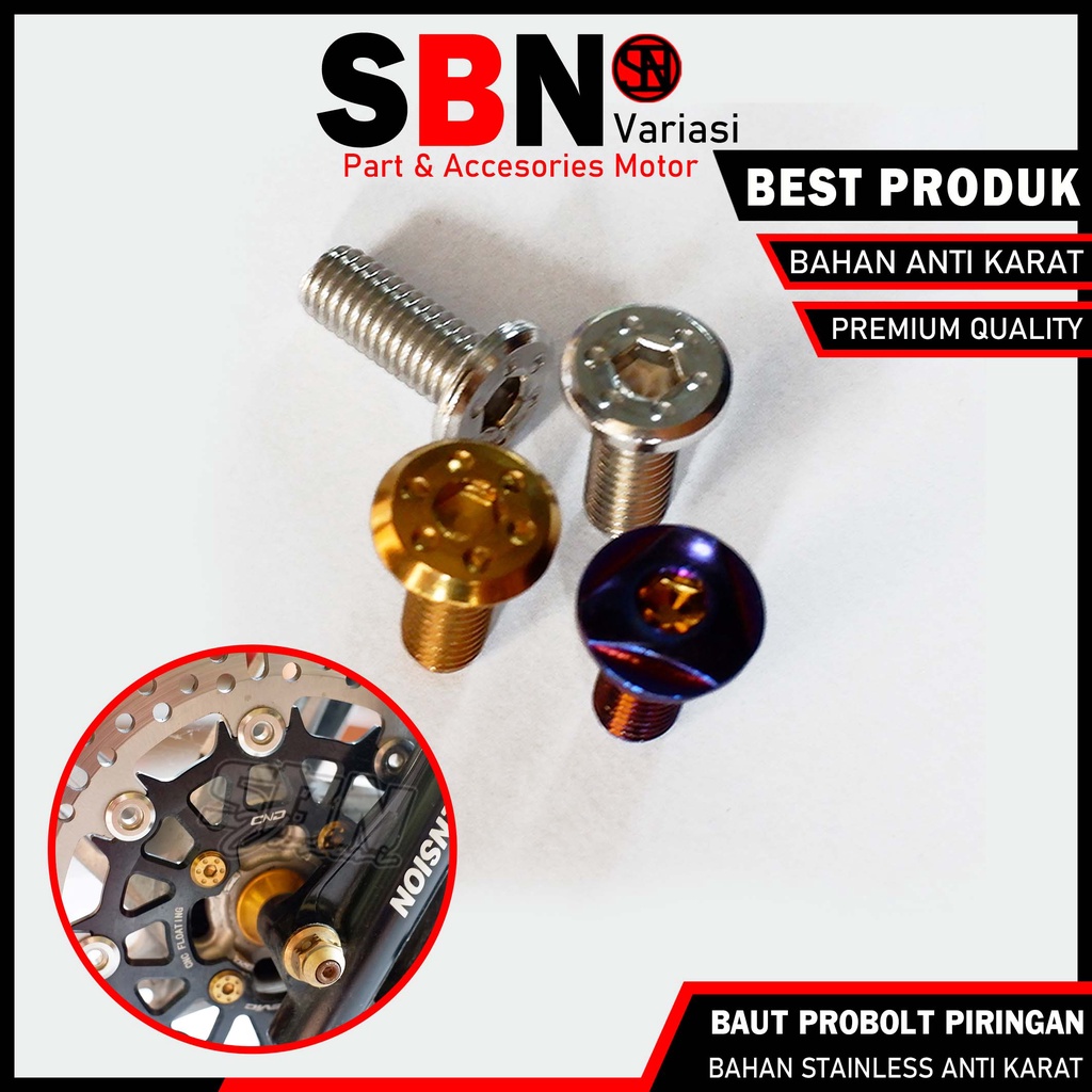 Jual BAUT PIRINGAN CAKRAM PROBOLT BAHAN STAINLESS DRAT 12 DISK PENGERIMAN DEPAN SILVER CROME ...