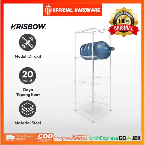 Jual Krisbow Rak Galon 4 Tingkat - Putih | Shopee Indonesia