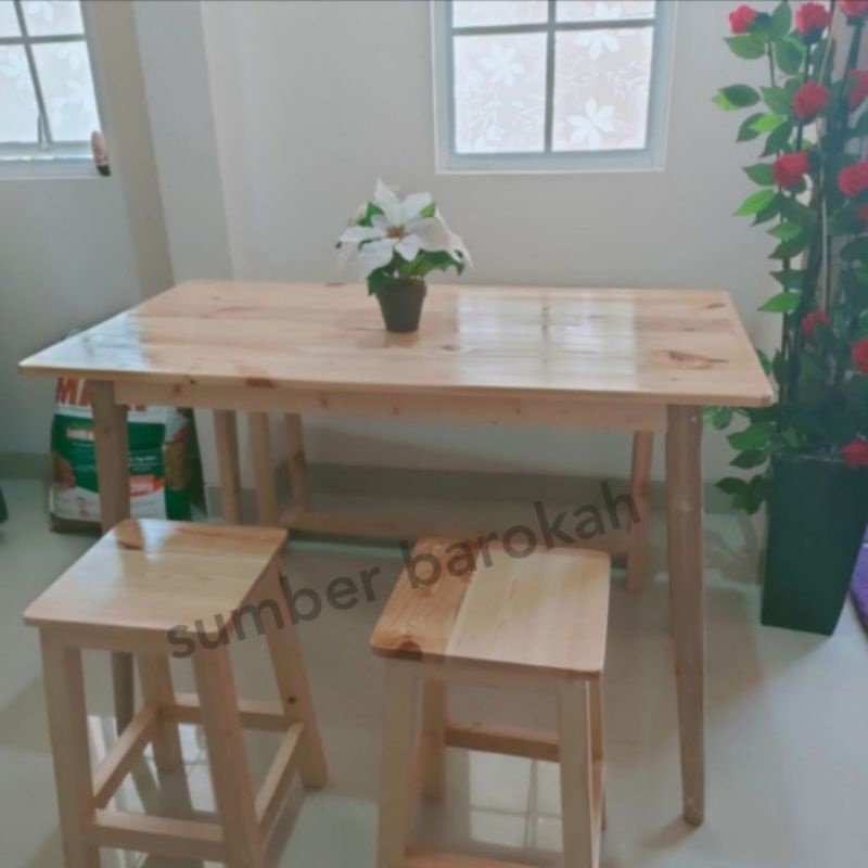 Jual meja makan meja cafe resto kayu jati belanda | Shopee Indonesia