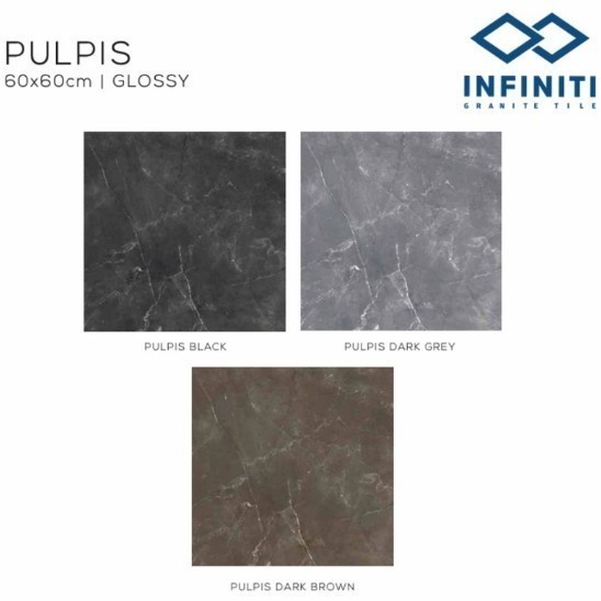 Jual granit lantai 60x60 pulpis by infinity kw 1 textur glosy - dark brown | Shopee Indonesia