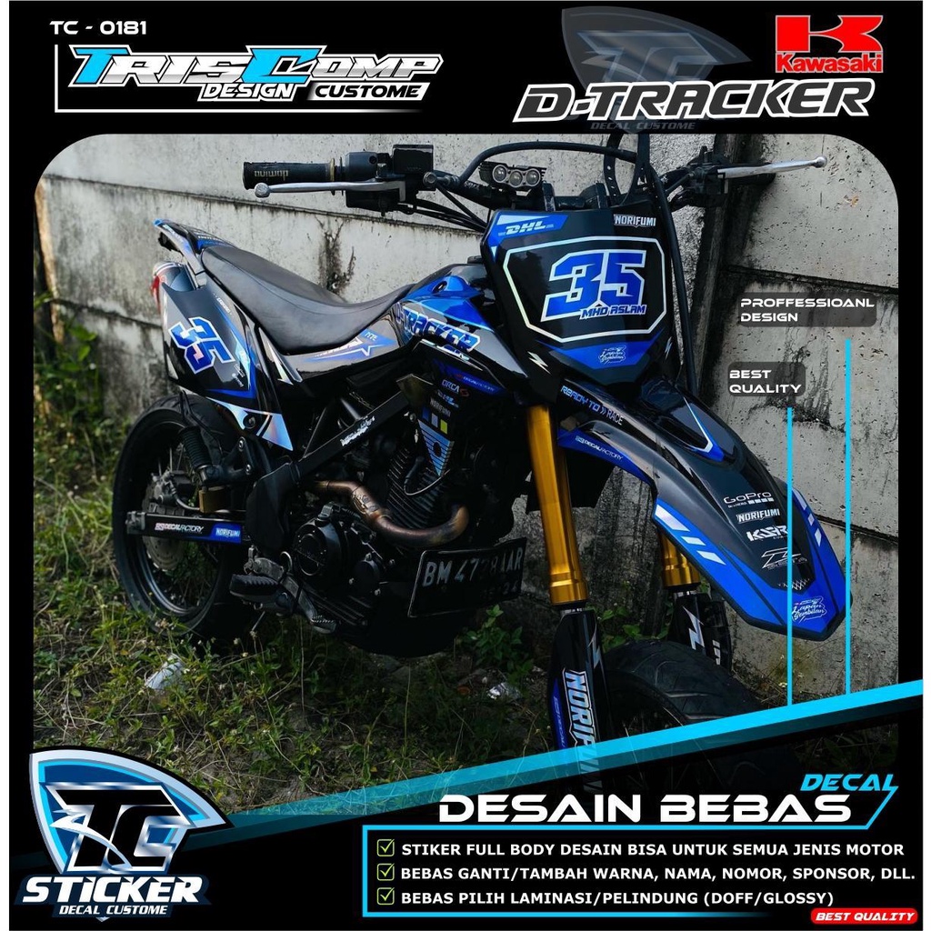 Jual Stiker Decal Fullbody Dtracker 150new Kwalitas Terbaik Biru ...
