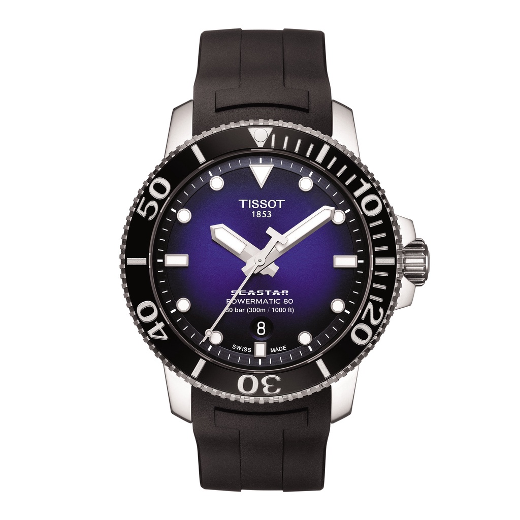 Jual Tissot Seastar 1000 Powermatic 80 Blue Gradient Dial 43mm Jam ...