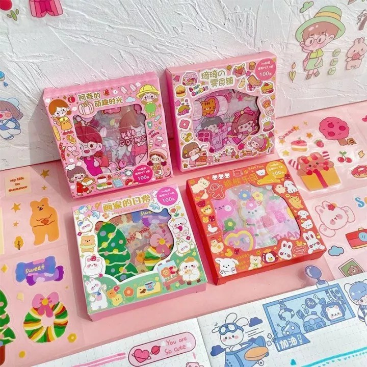 Jual Stiker Anak Isi 100 Lembar Sticker 2D Diary Karakter Cartoon Lucu ...