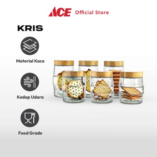 Jual Ace Kris Set 6 Pcs Stoples Kaca Line Cutting Jar Tempat Simpan ...
