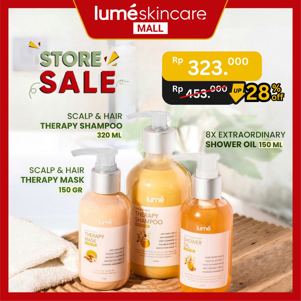 Jual LUME Bundling 3 in 1 Hair Mask and Body Sampo Shower Oil | Shopee ...