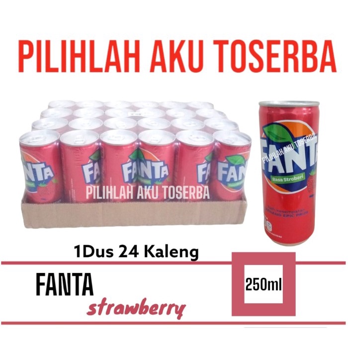Jual Fanta Strawberry KALENG CAN 250 ml - ( HARGA 1 DUS isi 24 ) | Shopee Indonesia