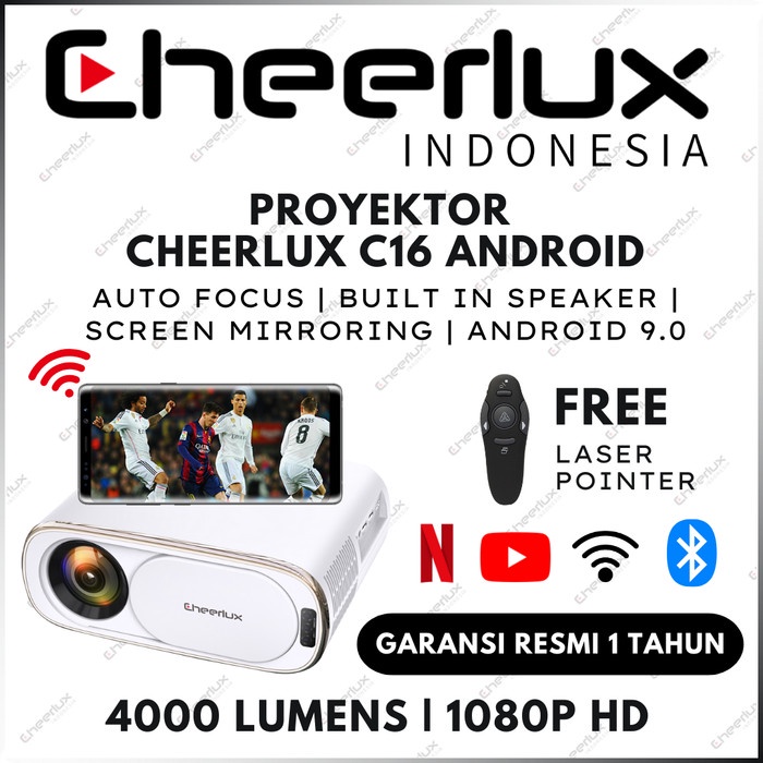 Jual NEW !! PROYEKTOR CHEERLUX C16 ANDROID 4000 LUMENS| PROJECTOR C16 ...