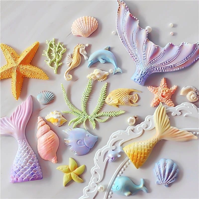 Jual Cetakan Mermaid Kerang Laut Seashell Silikon Fondant Untuk Sabun ...