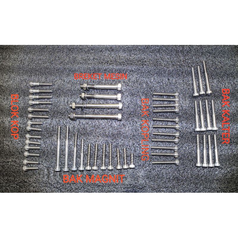 Jual Baut L stainless full set mesin tiger megapro GL CB baut stainles ...