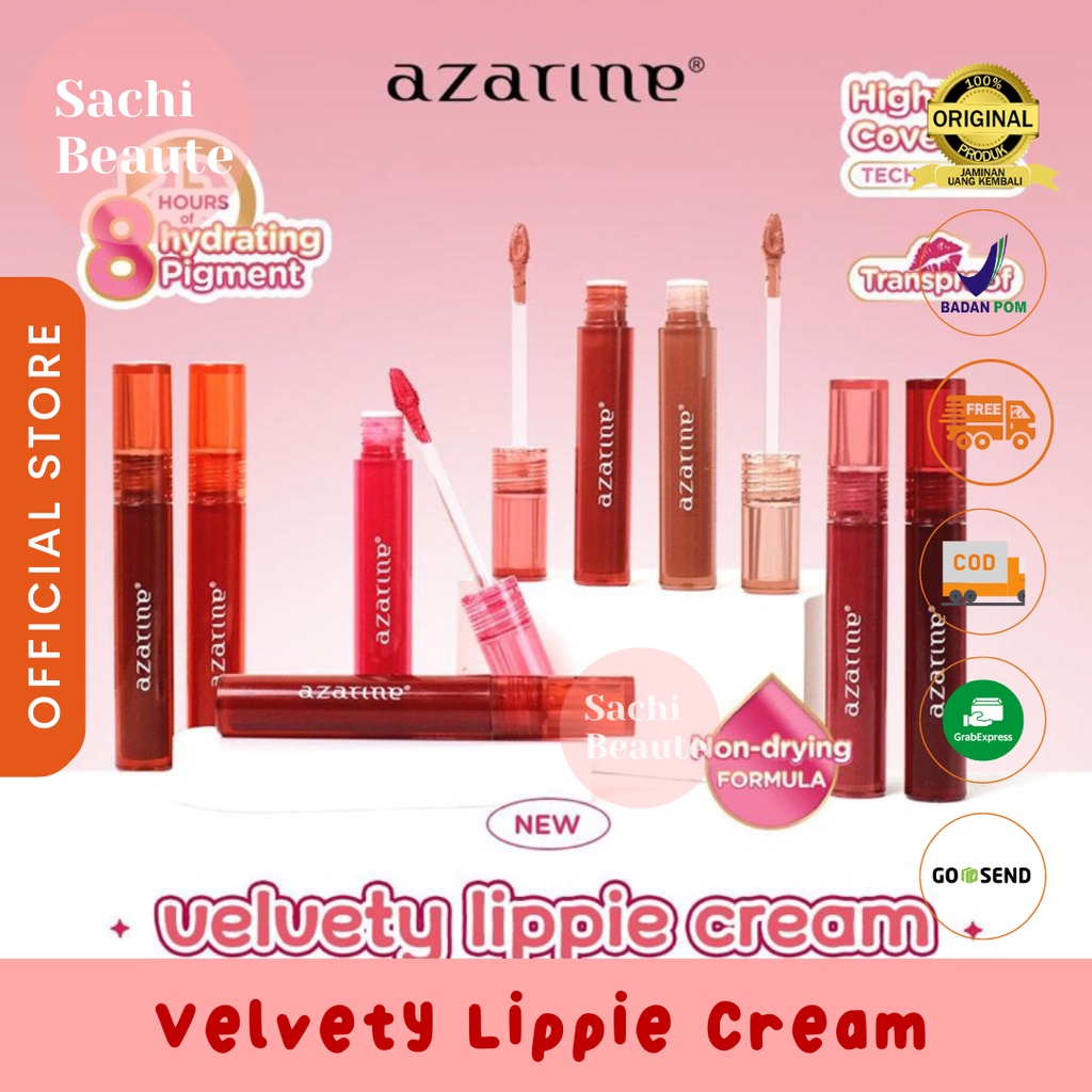 Jual AZARINE AZARIN VELVETY LIPPIE CREAM VELVET LIP CREAM TINT LIPSTICK ...