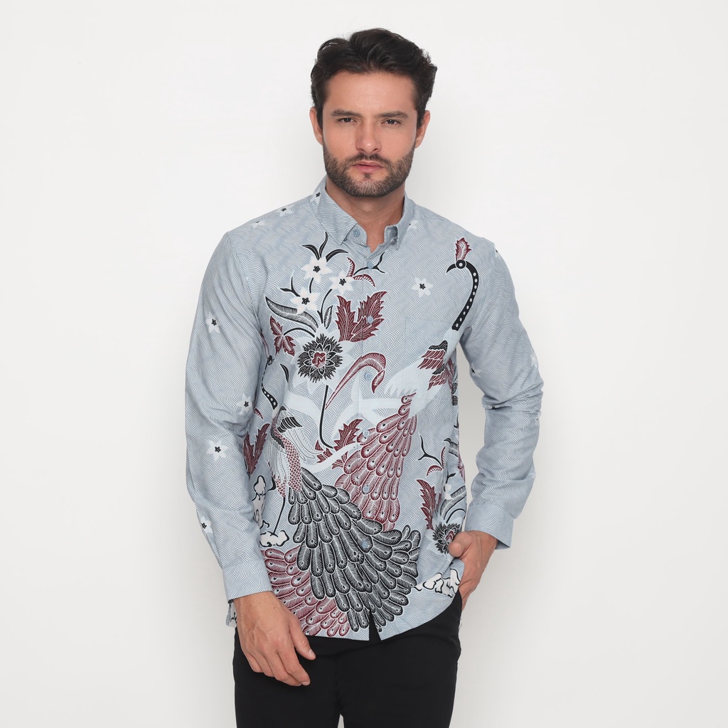 Jual RICARDO kemeja batik katun pria lengan panjang 3 varian warna ...