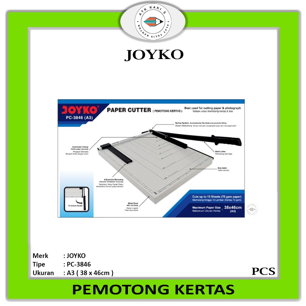 Jual JOYKO - Pemotong Kertas A3 Paper Cutter PC-3846 - Pcs | Shopee ...