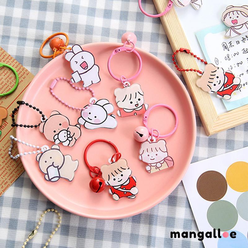 Jual COD Kartun Gantungan Kunci Akrilik Lucu Gadis Beruang Warna Rantai ...