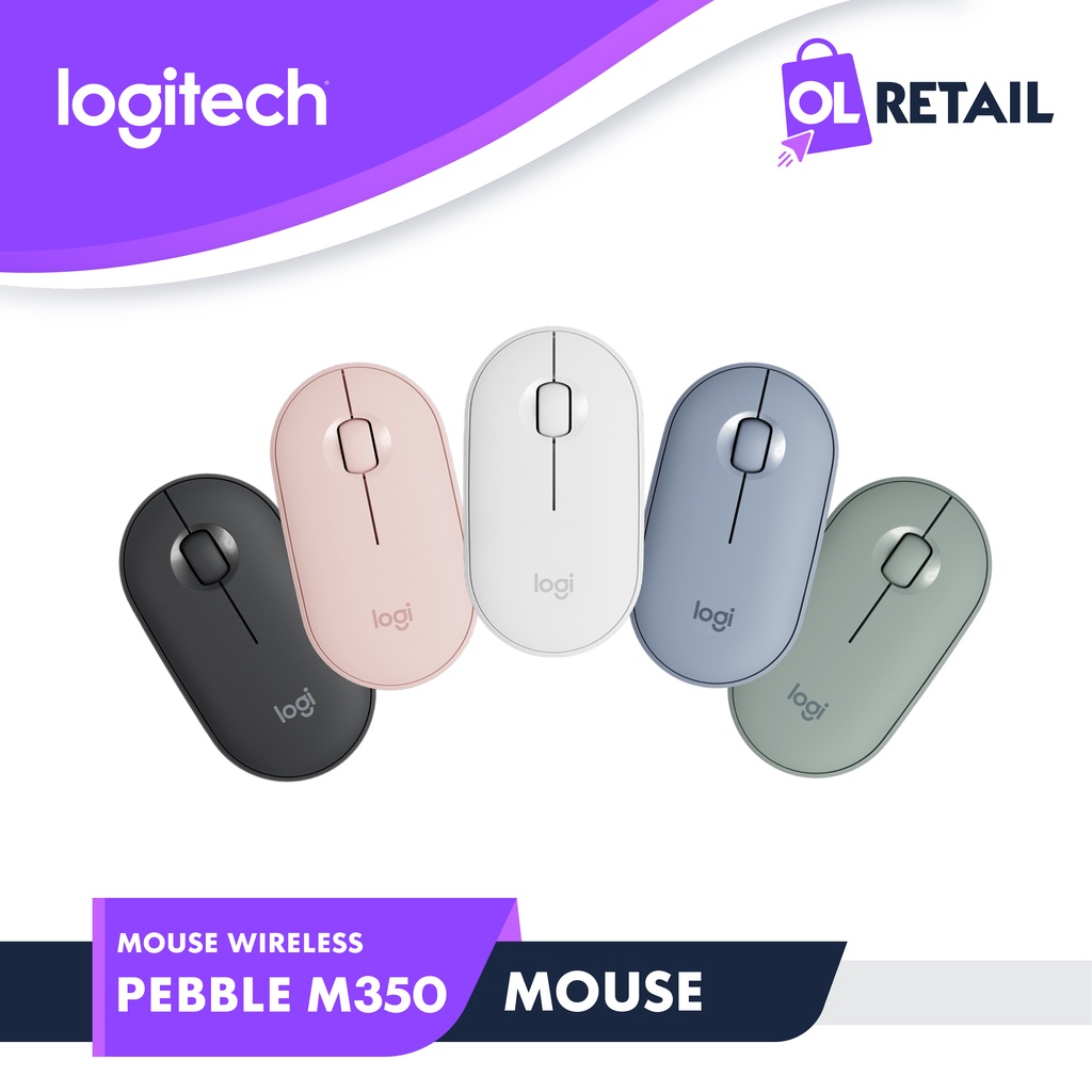 Jual LOGITECH M350 MOUSE WIRELESS SILENT BLUETOOTH PEBBLE ORIGINAL ...