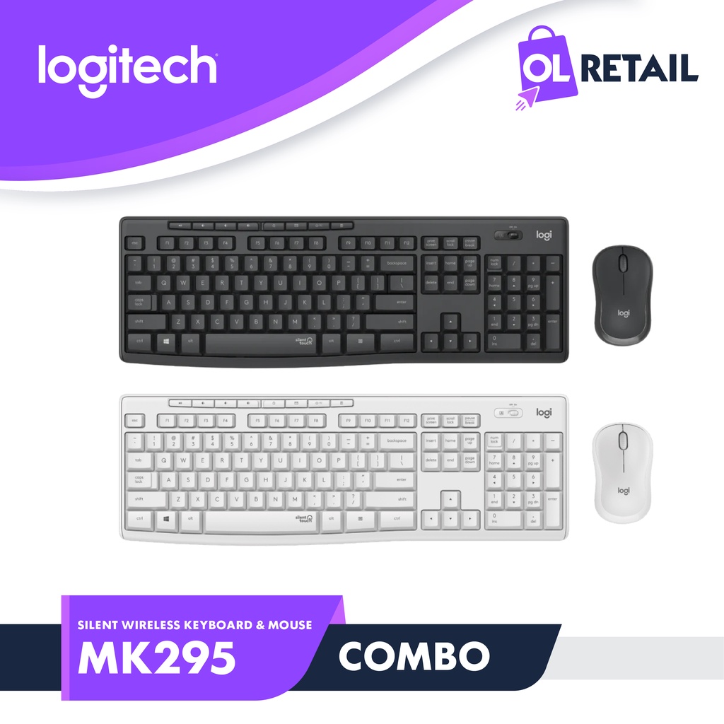 Jual Logitech Mk295 Silent Wireless Combo Keyboard Dan Mouse Black Shopee Indonesia