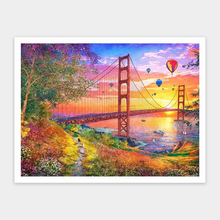 Jual Pintoo Jigsaw Puzzle Dominic Davison - Sunset of Golden Gate ...
