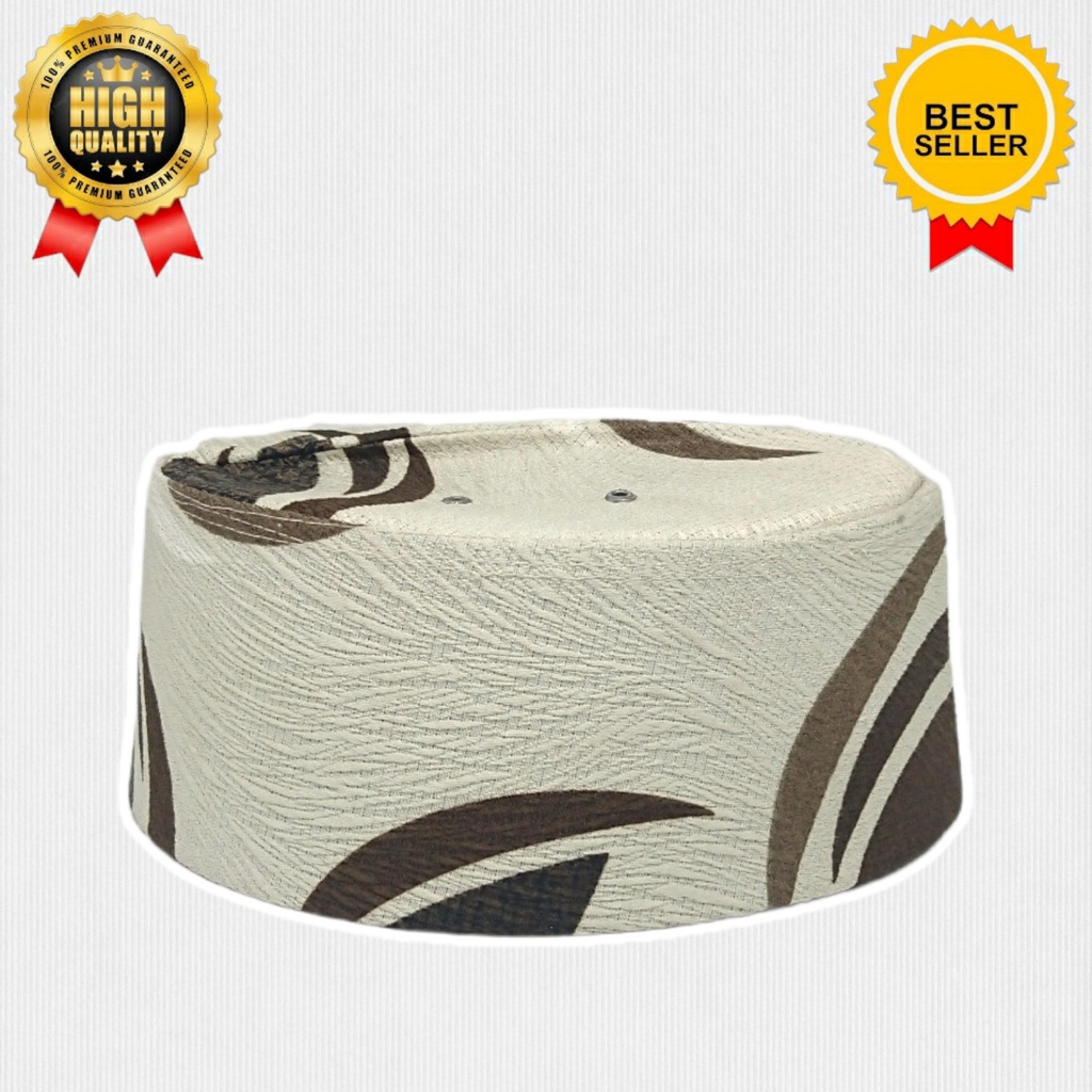 Jual Kopyah Corak Coklat / Peci Putih Polos / Kopyah Putih Polos / Peci ...