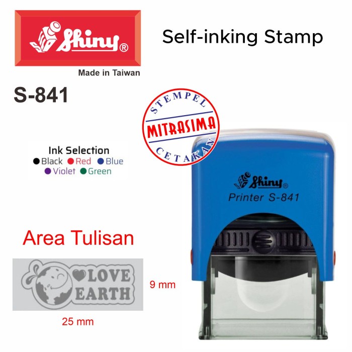 Jual Stempel Shiny S-841 ( Shiny bentuk persegi S841 Tipe S 841 ) | Shopee Indonesia