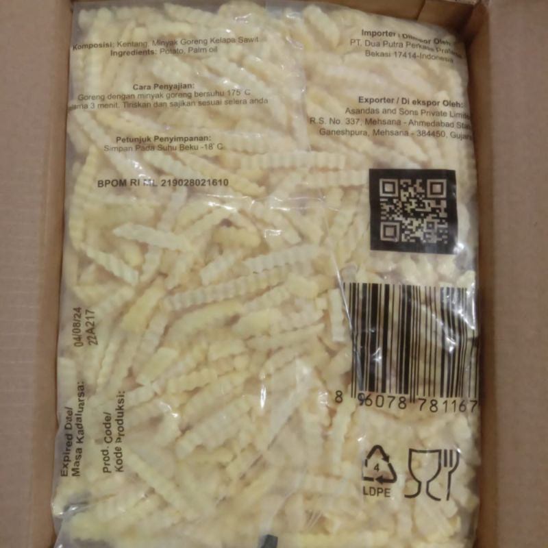 Jual French Fries Crinkle Cut 2,5 kg | Shopee Indonesia