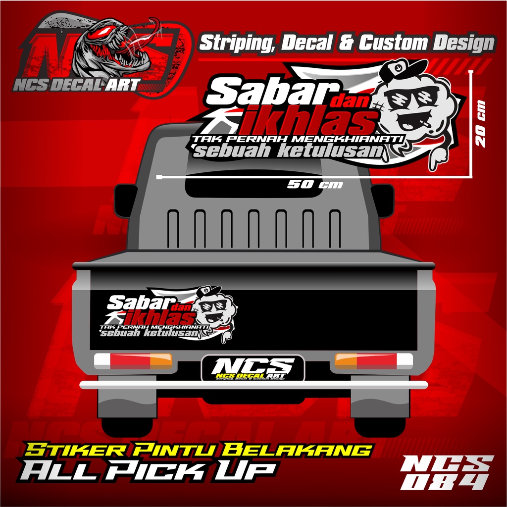 Jual Stiker Pintu Bak Belakang sabar dan ikhlas All Pick Up L300,FUTURA ...