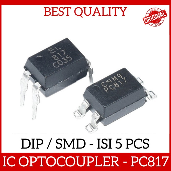 Jual Isi 5 Pcs IC Optocoupler Opto Coupler PC817 EL817 PC 817 SMD / DIP | Shopee Indonesia