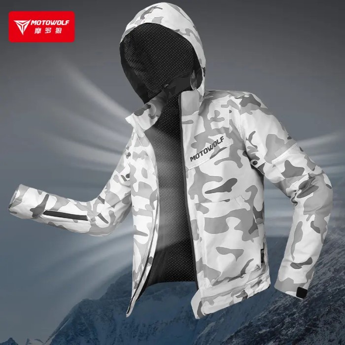 Jual MOTOWOLF Jacket Windproof Jaket Waterproof Hoodie Motor Riding ...