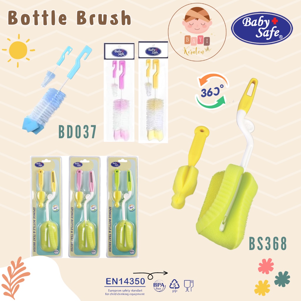 Jual Baby Safe Sikat Pembersih Botol Sponge Bottle and Teat Brush Dot ...