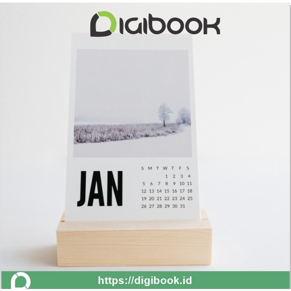 Jual Kalender Meja Tatakan Kayu - Table Desk Calendar Custom- Ukuran A6 ...