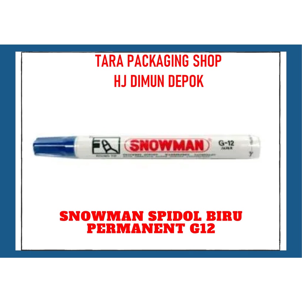 Jual SPIDOL BIRU PERMANENT SNOWMAN G12 (SATUAN) | Shopee Indonesia
