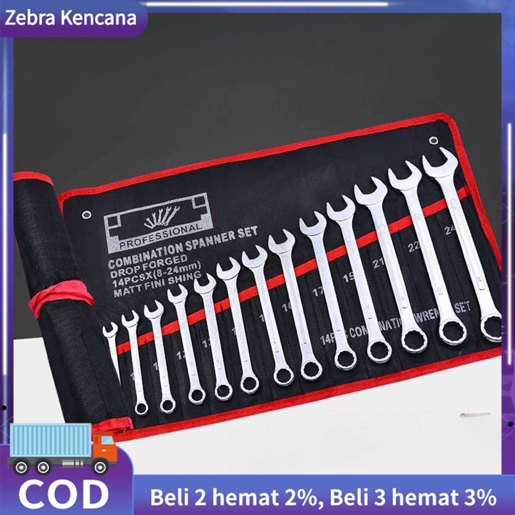 Jual Tool Superman Kunci Ring Pas set 14 pcs 8-24mm kunci pas Harga ...