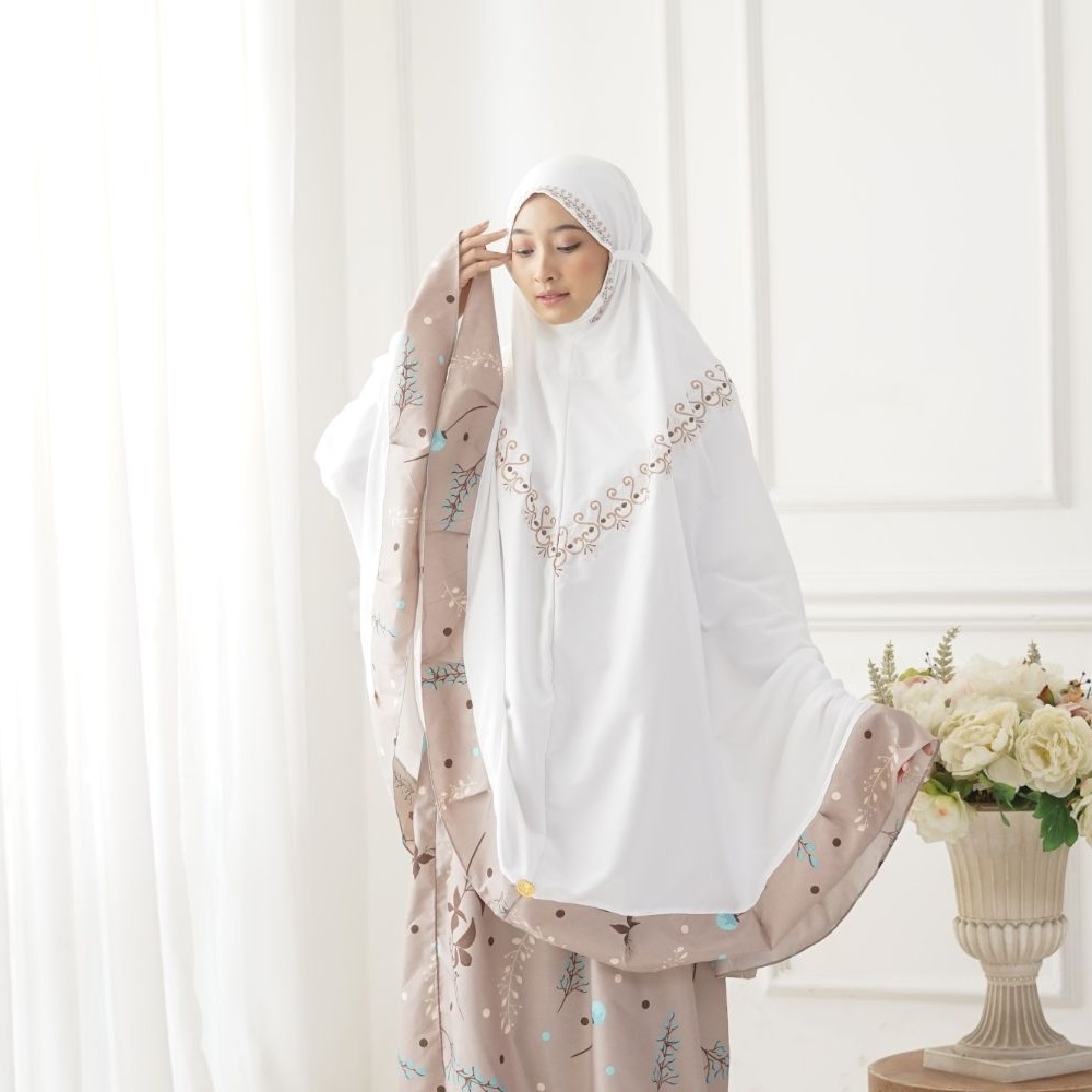 Jual Mukena Putih Santri - Hafshah Series Putih Milo Daun / Mukenah ...